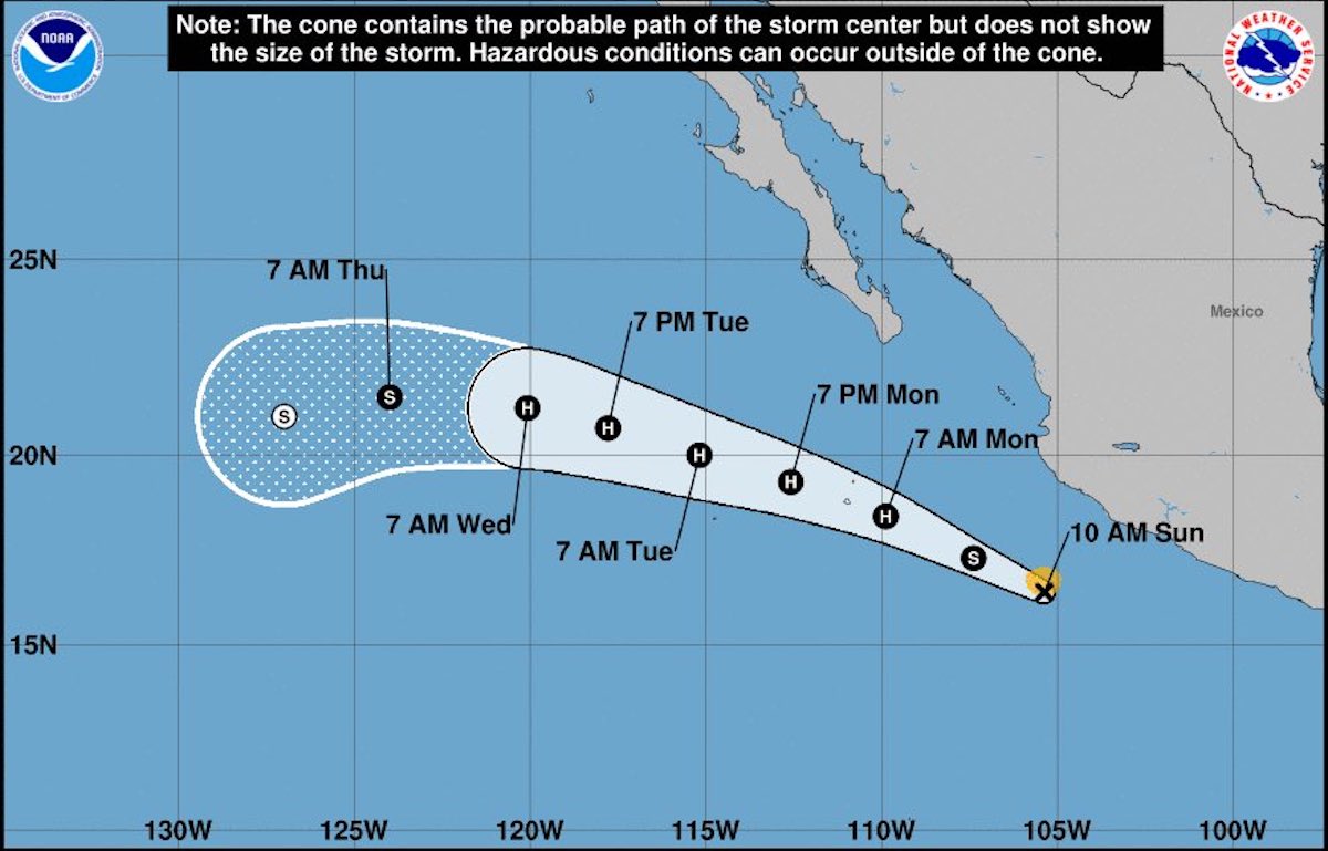 Se forma la Tormenta Tropical Elida en el Océano Pacífico - La Nueva Radio YA