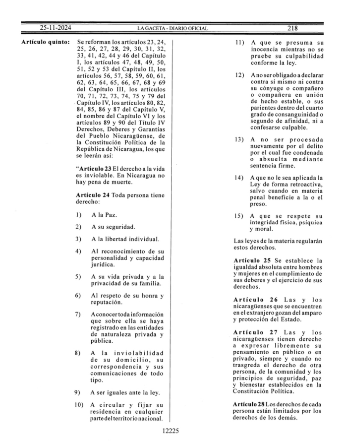 Diario Oficial La Gaceta publica reforma Parcial a Constitución ...